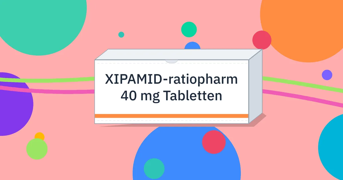Symbolbild: Packung mit der Aufschrift XIPAMID-ratiopharm 40 mg Tabletten (PZN 03691737) – Verfügbarkeit und Bezug in Apotheken in Frankfurt am Main