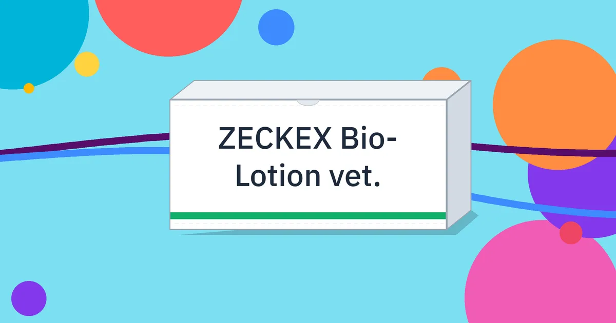 Symbolbild: Packung mit der Aufschrift ZECKEX Bio-Lotion vet. (PZN 17490563) – Verfügbarkeit und Bezug in Apotheken in Frankfurt am Main