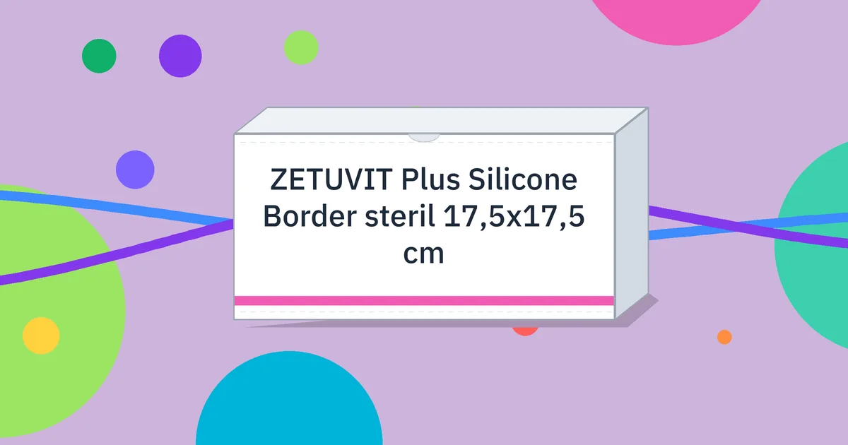 Symbolbild: Packung mit der Aufschrift ZETUVIT Plus Silicone Border steril 17,5x17,5 cm (PZN 19352144) – Verfügbarkeit und Bezug in Apotheken in Frankfurt am Main