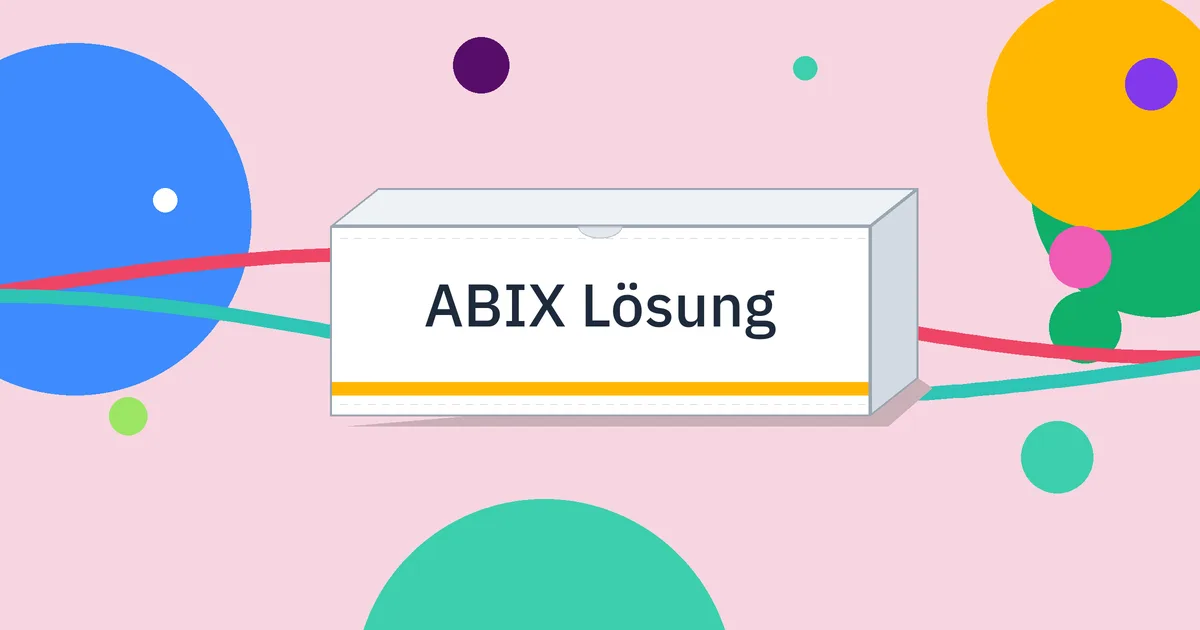 Symbolbild: Packung mit der Aufschrift ABIX Lösung (PZN 04954624) – Verfügbarkeit und Bezug in Apotheken in Frankfurt am Main