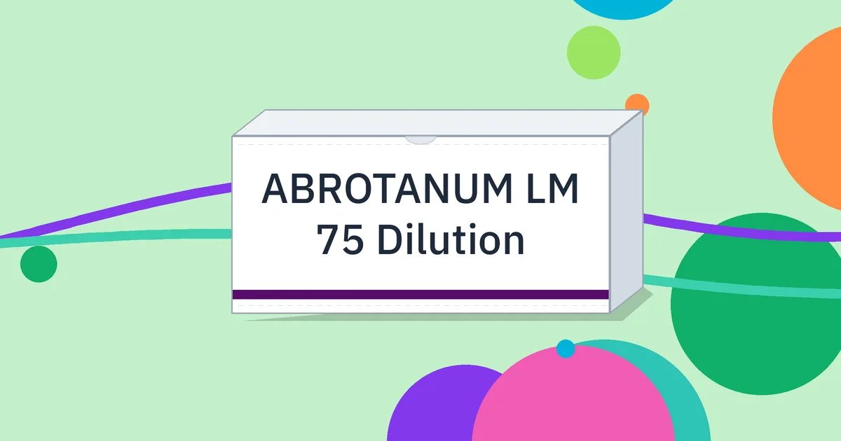 Symbolbild: Packung mit der Aufschrift ABROTANUM LM 75 Dilution (PZN 12750893) – Verfügbarkeit und Bezug in Apotheken in Frankfurt am Main