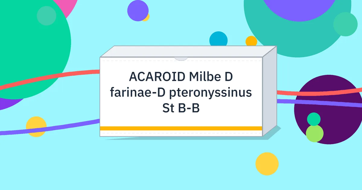 Symbolbild: Packung mit der Aufschrift ACAROID Milbe D farinae-D pteronyssinus St B-B (PZN 15741216) – Verfügbarkeit und Bezug in Apotheken in Frankfurt am Main