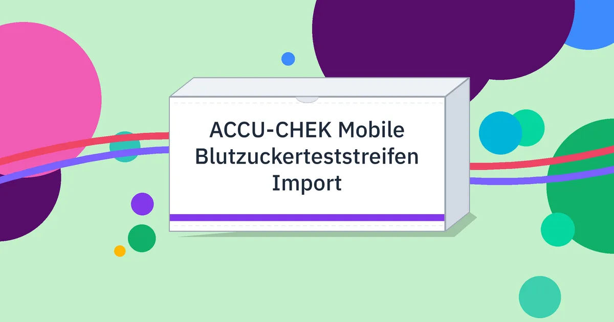 Symbolbild: Packung mit der Aufschrift ACCU-CHEK Mobile Blutzuckerteststreifen Import (PZN 13413672) – Verfügbarkeit und Bezug in Apotheken in Frankfurt am Main