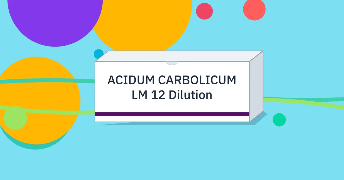 Symbolbild: Packung mit der Aufschrift ACIDUM CARBOLICUM LM 12 Dilution (PZN 13271611) – Verfügbarkeit und Bezug in Apotheken in Frankfurt am Main