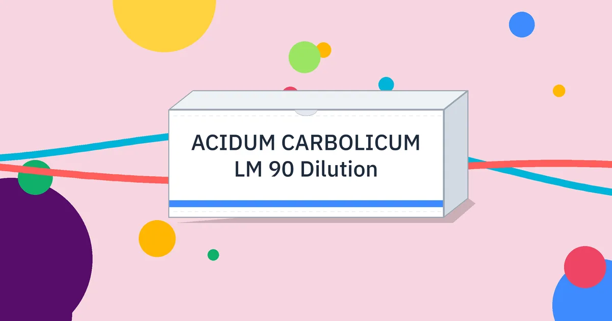 Symbolbild: Packung mit der Aufschrift ACIDUM CARBOLICUM LM 90 Dilution (PZN 13272183) – Verfügbarkeit und Bezug in Apotheken in Frankfurt am Main