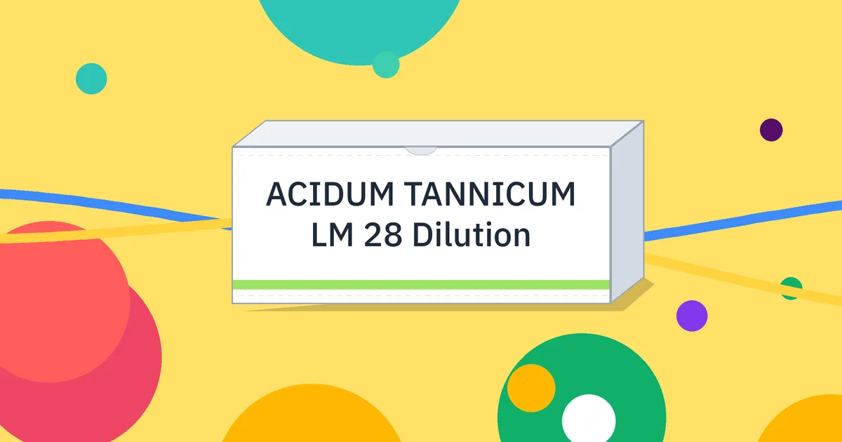 Symbolbild: Packung mit der Aufschrift ACIDUM TANNICUM LM 28 Dilution (PZN 13286127) – Verfügbarkeit und Bezug in Apotheken in Frankfurt am Main