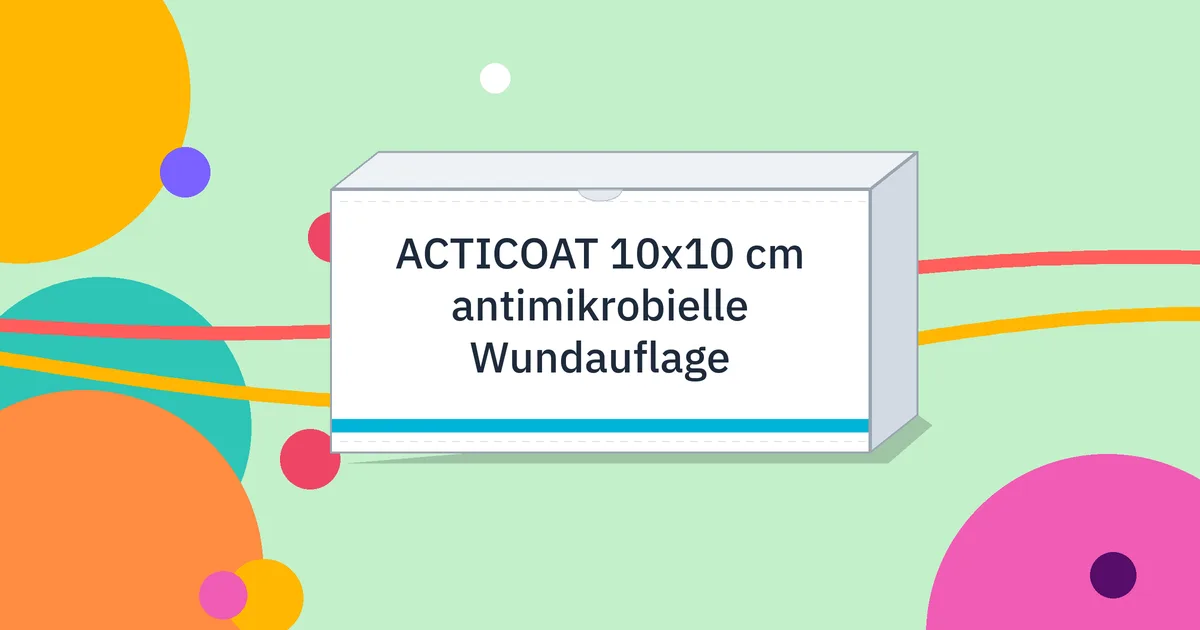 Symbolbild: Packung mit der Aufschrift ACTICOAT 10x10 cm antimikrobielle Wundauflage (PZN 02760703) – Verfügbarkeit und Bezug in Apotheken in Frankfurt am Main