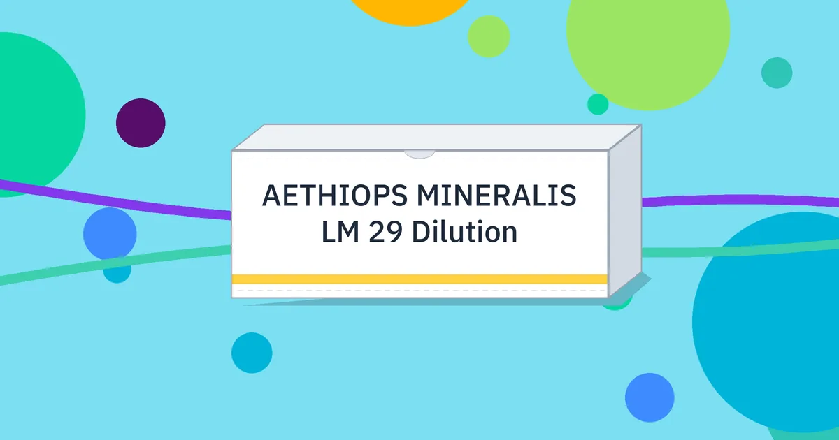 Symbolbild: Packung mit der Aufschrift AETHIOPS MINERALIS LM 29 Dilution (PZN 13302398) – Verfügbarkeit und Bezug in Apotheken in Frankfurt am Main
