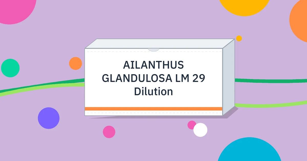 Symbolbild: Packung mit der Aufschrift AILANTHUS GLANDULOSA LM 29 Dilution (PZN 13308076) – Verfügbarkeit und Bezug in Apotheken in Frankfurt am Main