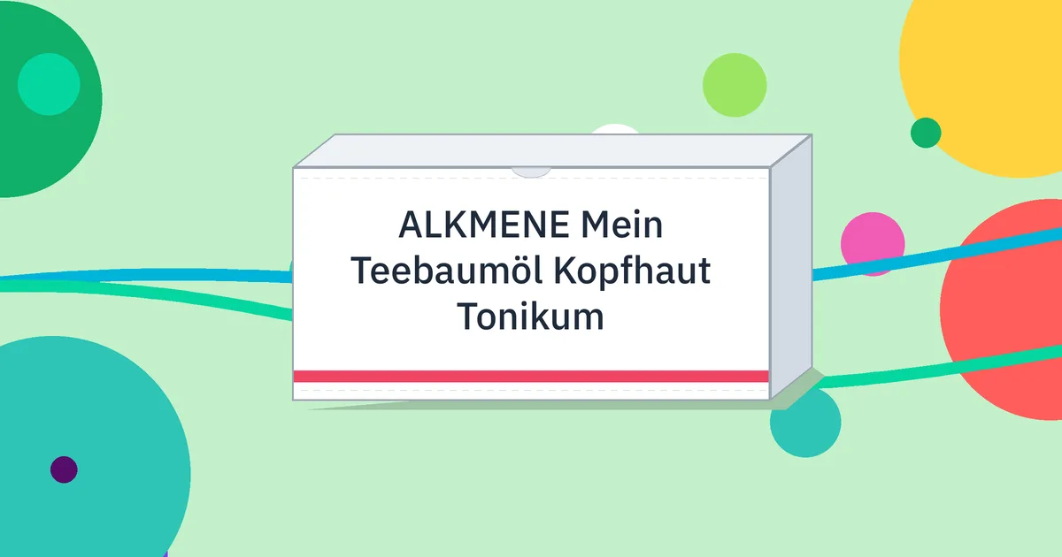 Symbolbild: Packung mit der Aufschrift ALKMENE Mein Teebaumöl Kopfhaut Tonikum (PZN 17638698) – Verfügbarkeit und Bezug in Apotheken in Frankfurt am Main