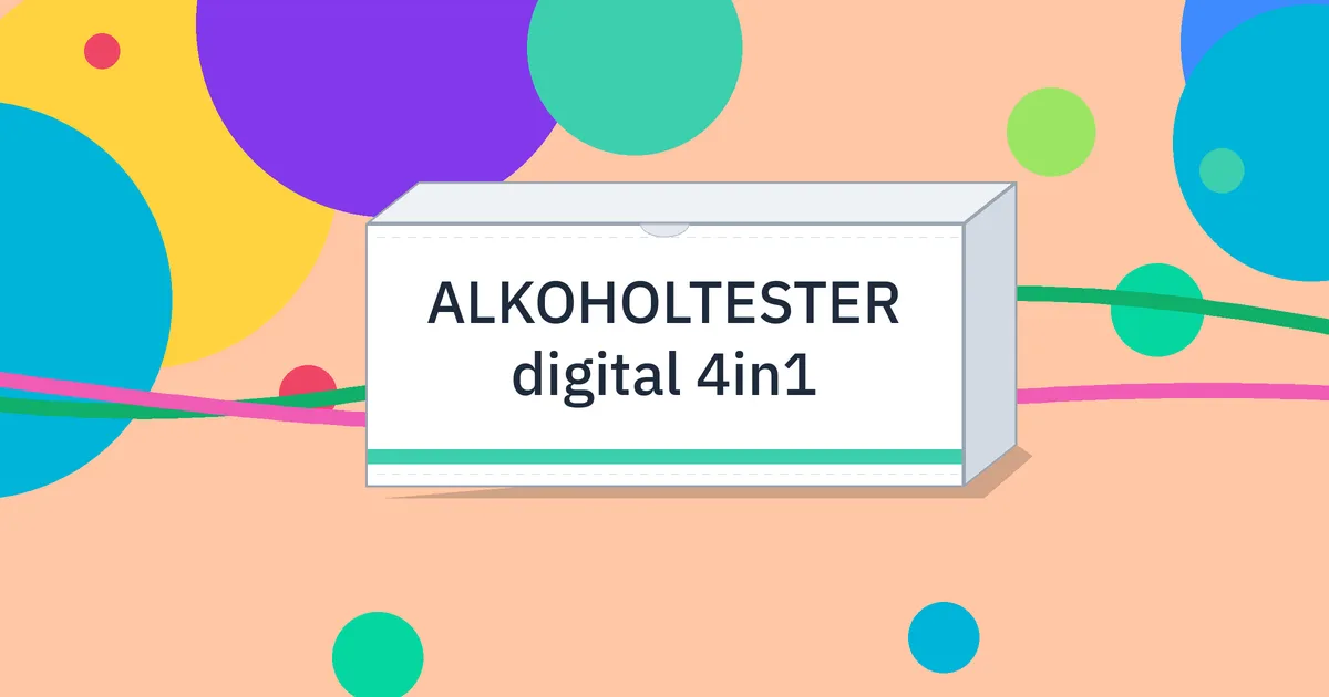 Symbolbild: Packung mit der Aufschrift ALKOHOLTESTER digital 4in1 (PZN 07629132) – Verfügbarkeit und Bezug in Apotheken in Frankfurt am Main