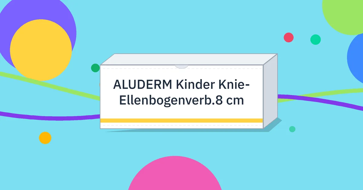 Symbolbild: Packung mit der Aufschrift ALUDERM Kinder Knie-Ellenbogenverb.8 cm (PZN 00118670) – Verfügbarkeit und Bezug in Apotheken in Frankfurt am Main