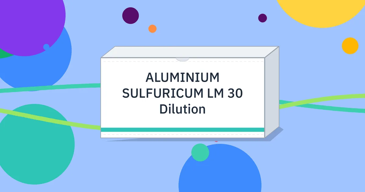 Symbolbild: Packung mit der Aufschrift ALUMINIUM SULFURICUM LM 30 Dilution (PZN 13317833) – Verfügbarkeit und Bezug in Apotheken in Frankfurt am Main