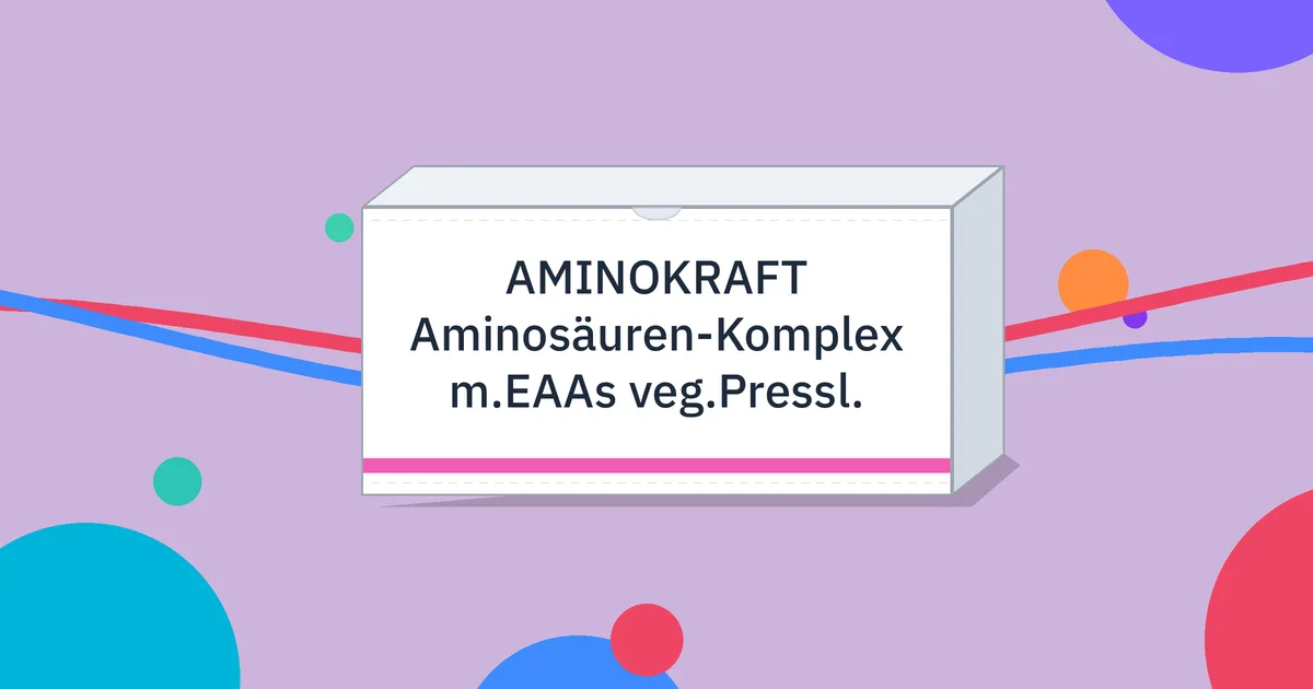 Symbolbild: Packung mit der Aufschrift AMINOKRAFT Aminosäuren-Komplex m.EAAs veg.Pressl. (PZN 19199659) – Verfügbarkeit und Bezug in Apotheken in Frankfurt am Main