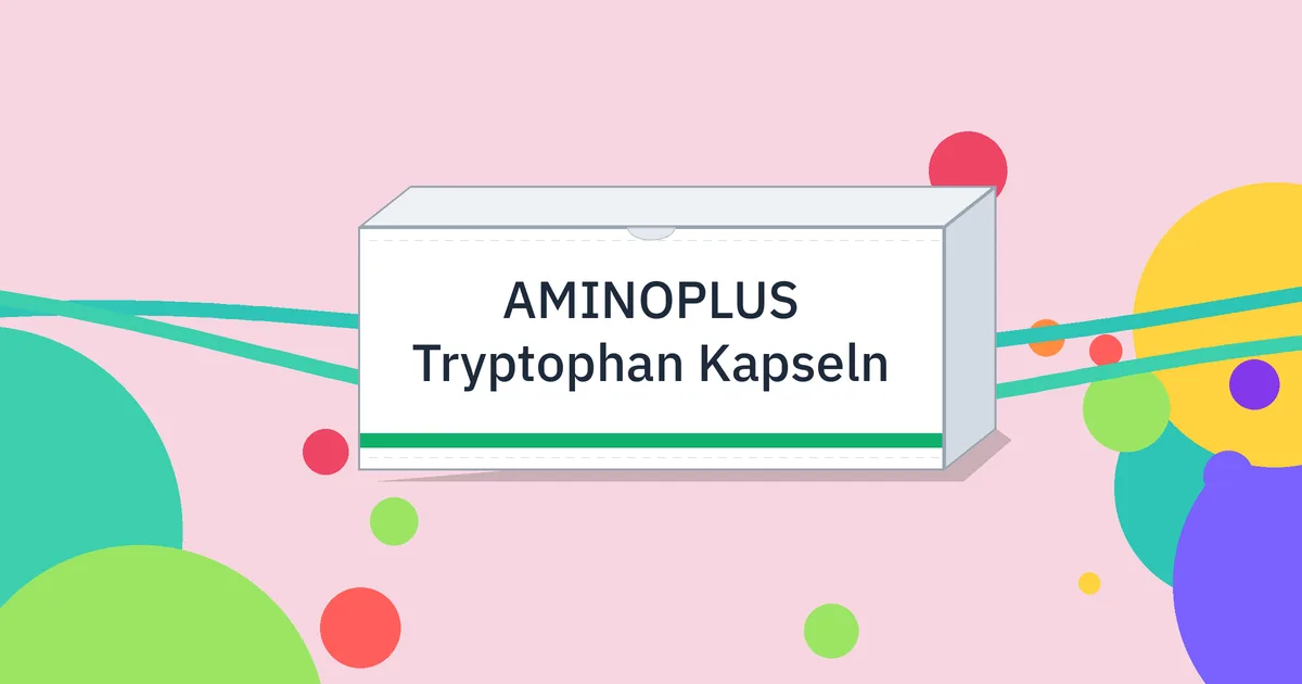 Symbolbild: Packung mit der Aufschrift AMINOPLUS Tryptophan Kapseln (PZN 06325246) – Verfügbarkeit und Bezug in Apotheken in Frankfurt am Main