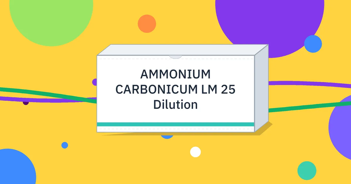 Symbolbild: Packung mit der Aufschrift AMMONIUM CARBONICUM LM 25 Dilution (PZN 12760785) – Verfügbarkeit und Bezug in Apotheken in Frankfurt am Main