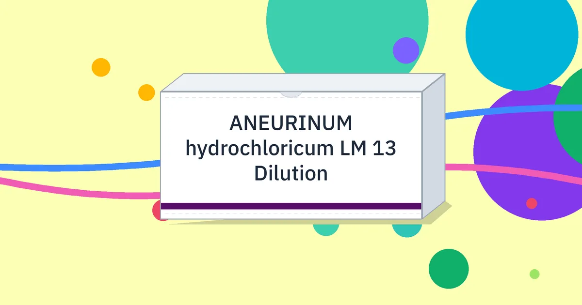 Symbolbild: Packung mit der Aufschrift ANEURINUM hydrochloricum LM 13 Dilution (PZN 13367529) – Verfügbarkeit und Bezug in Apotheken in Frankfurt am Main