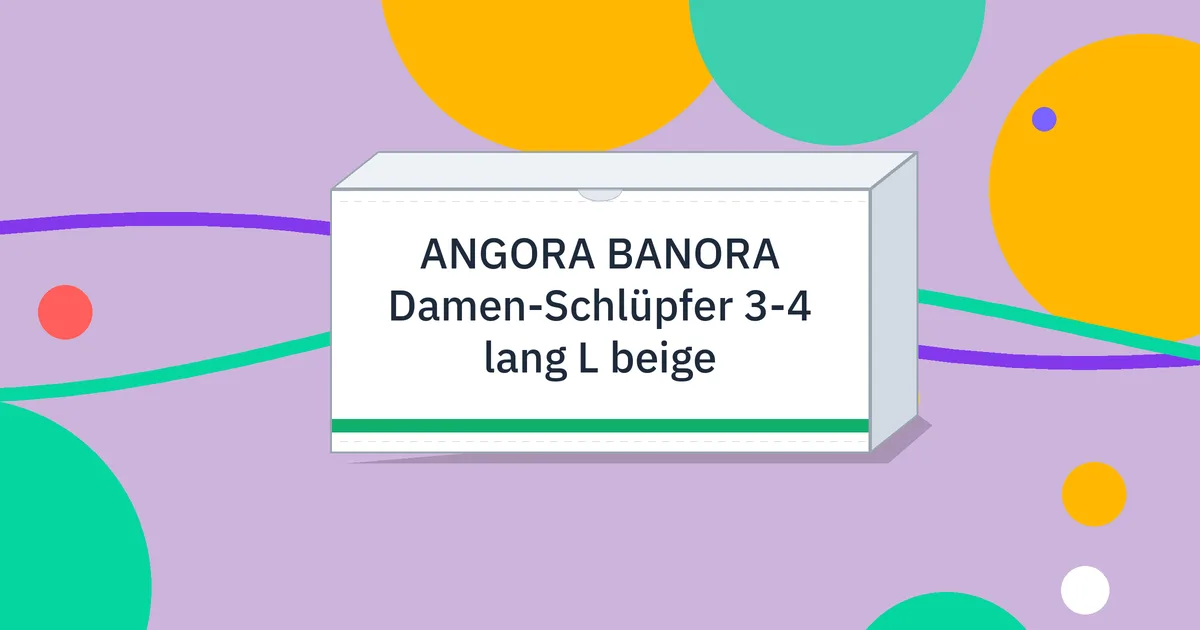 Symbolbild: Packung mit der Aufschrift ANGORA BANORA Damen-Schlüpfer 3-4 lang L beige (PZN 01540394) – Verfügbarkeit und Bezug in Apotheken in Frankfurt am Main