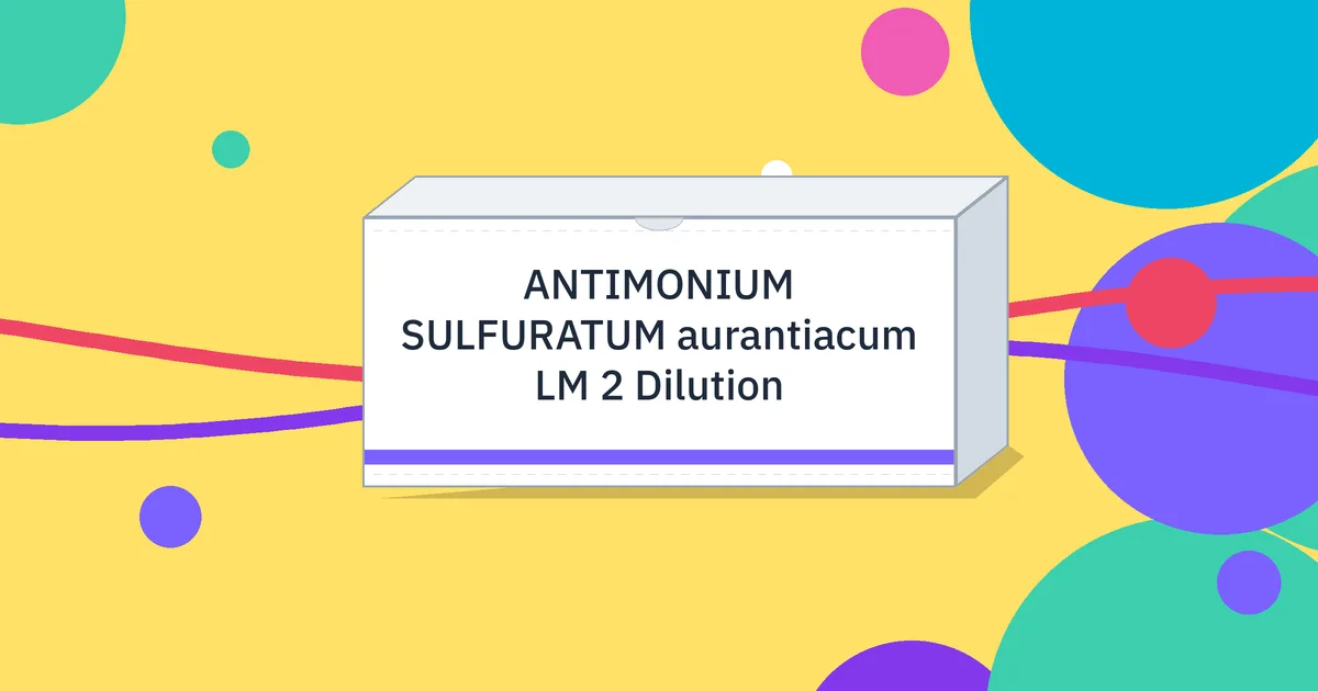 Symbolbild: Packung mit der Aufschrift ANTIMONIUM SULFURATUM aurantiacum LM 2 Dilution (PZN 13375115) – Verfügbarkeit und Bezug in Apotheken in Frankfurt am Main
