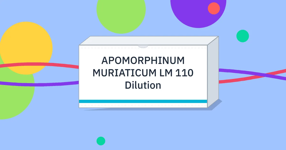 Symbolbild: Packung mit der Aufschrift APOMORPHINUM MURIATICUM LM 110 Dilution (PZN 13381713) – Verfügbarkeit und Bezug in Apotheken in Frankfurt am Main