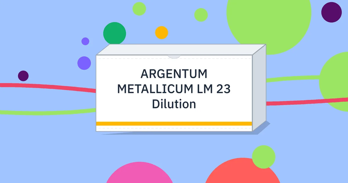 Symbolbild: Packung mit der Aufschrift ARGENTUM METALLICUM LM 23 Dilution (PZN 12767913) – Verfügbarkeit und Bezug in Apotheken in Frankfurt am Main