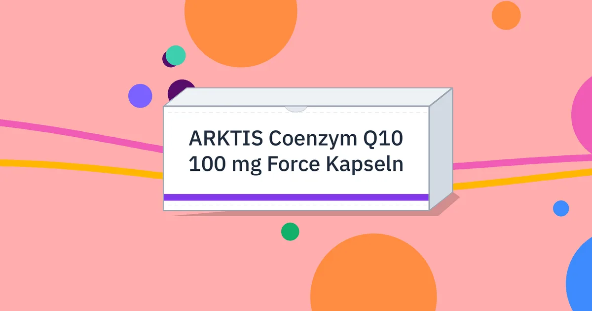 Symbolbild: Packung mit der Aufschrift ARKTIS Coenzym Q10 100 mg Force Kapseln (PZN 16010621) – Verfügbarkeit und Bezug in Apotheken in Frankfurt am Main