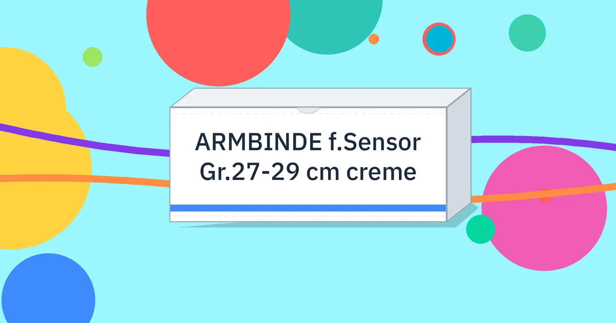 Symbolbild: Packung mit der Aufschrift ARMBINDE f.Sensor Gr.27-29 cm creme (PZN 12461456) – Verfügbarkeit und Bezug in Apotheken in Frankfurt am Main