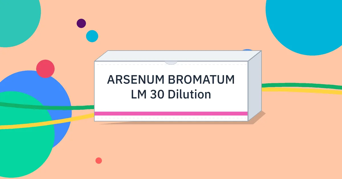 Symbolbild: Packung mit der Aufschrift ARSENUM BROMATUM LM 30 Dilution (PZN 12771518) – Verfügbarkeit und Bezug in Apotheken in Frankfurt am Main