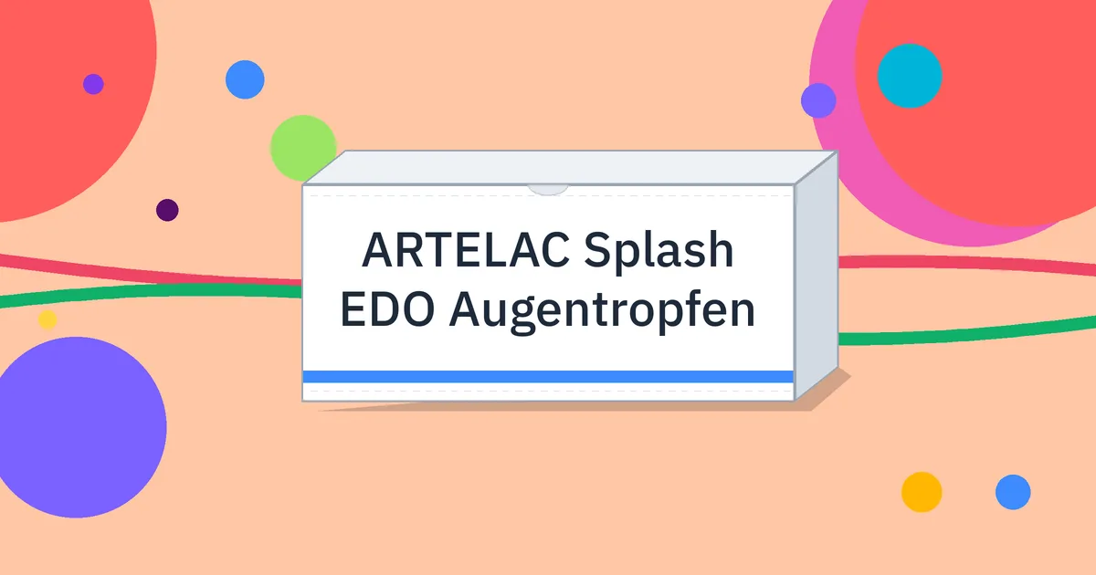 Symbolbild: Packung mit der Aufschrift ARTELAC Splash EDO Augentropfen (PZN 07707004) – Verfügbarkeit und Bezug in Apotheken in Frankfurt am Main