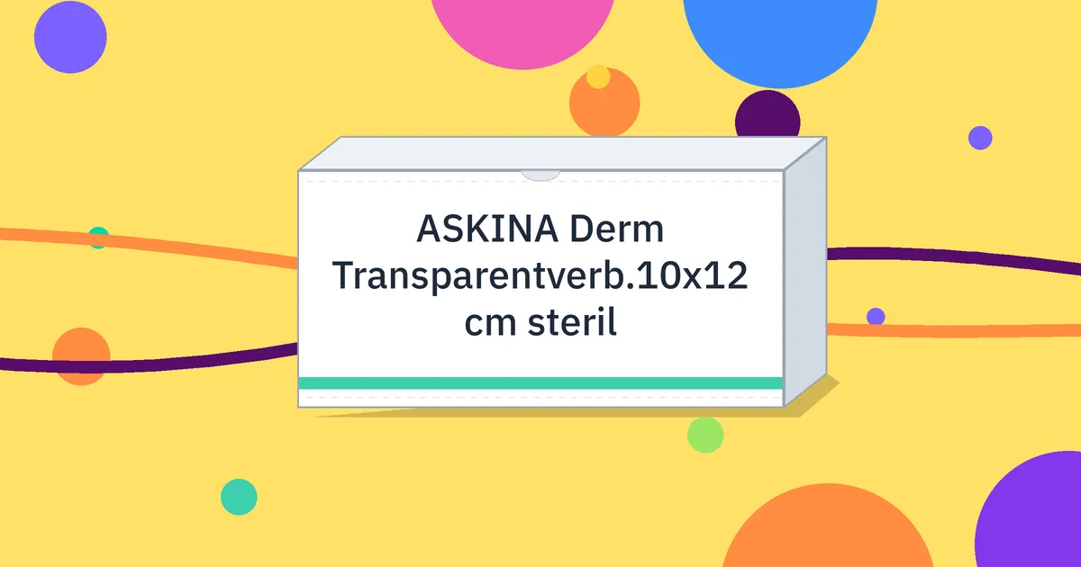 Symbolbild: Packung mit der Aufschrift ASKINA Derm Transparentverb.10x12 cm steril (PZN 00156245) – Verfügbarkeit und Bezug in Apotheken in Frankfurt am Main