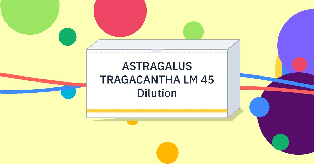 Symbolbild: Packung mit der Aufschrift ASTRAGALUS TRAGACANTHA LM 45 Dilution (PZN 13405388) – Verfügbarkeit und Bezug in Apotheken in Frankfurt am Main