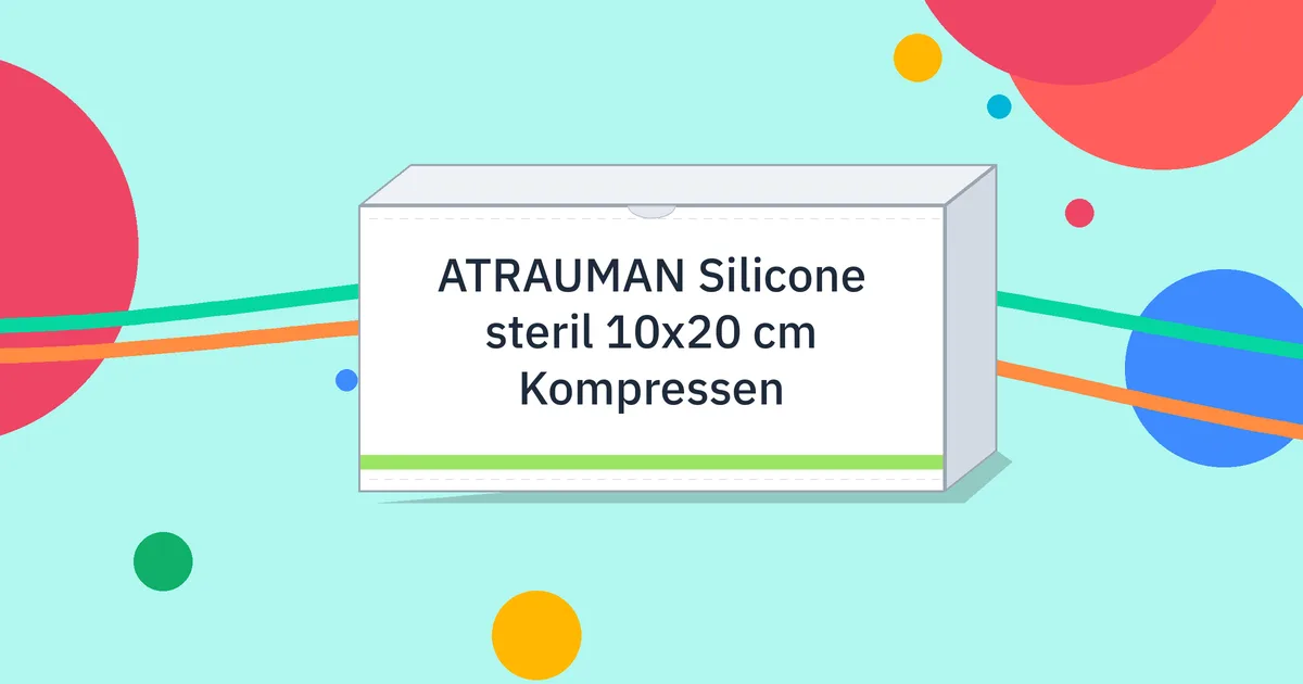 Symbolbild: Packung mit der Aufschrift ATRAUMAN Silicone steril 10x20 cm Kompressen (PZN 20043997) – Verfügbarkeit und Bezug in Apotheken in Frankfurt am Main