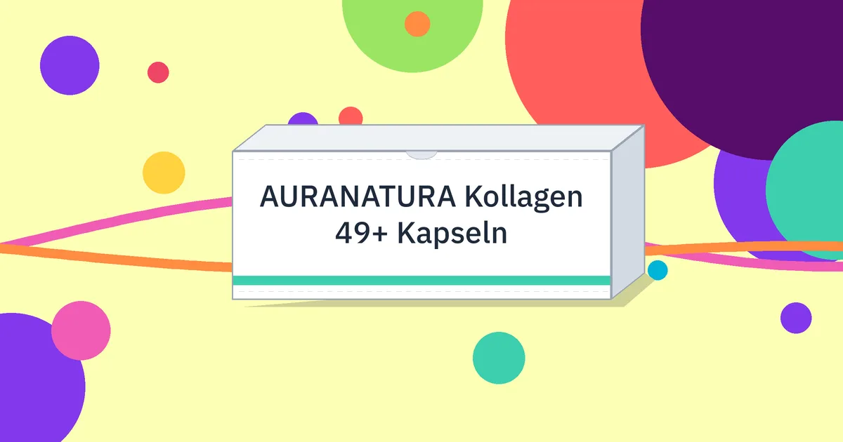 Symbolbild: Packung mit der Aufschrift AURANATURA Kollagen 49+ Kapseln (PZN 17874080) – Verfügbarkeit und Bezug in Apotheken in Frankfurt am Main