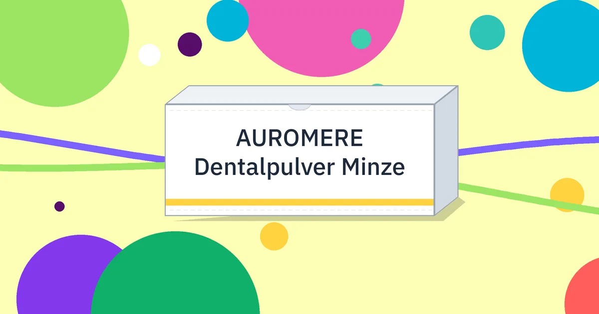 Symbolbild: Packung mit der Aufschrift AUROMERE Dentalpulver Minze (PZN 17574047) – Verfügbarkeit und Bezug in Apotheken in Frankfurt am Main
