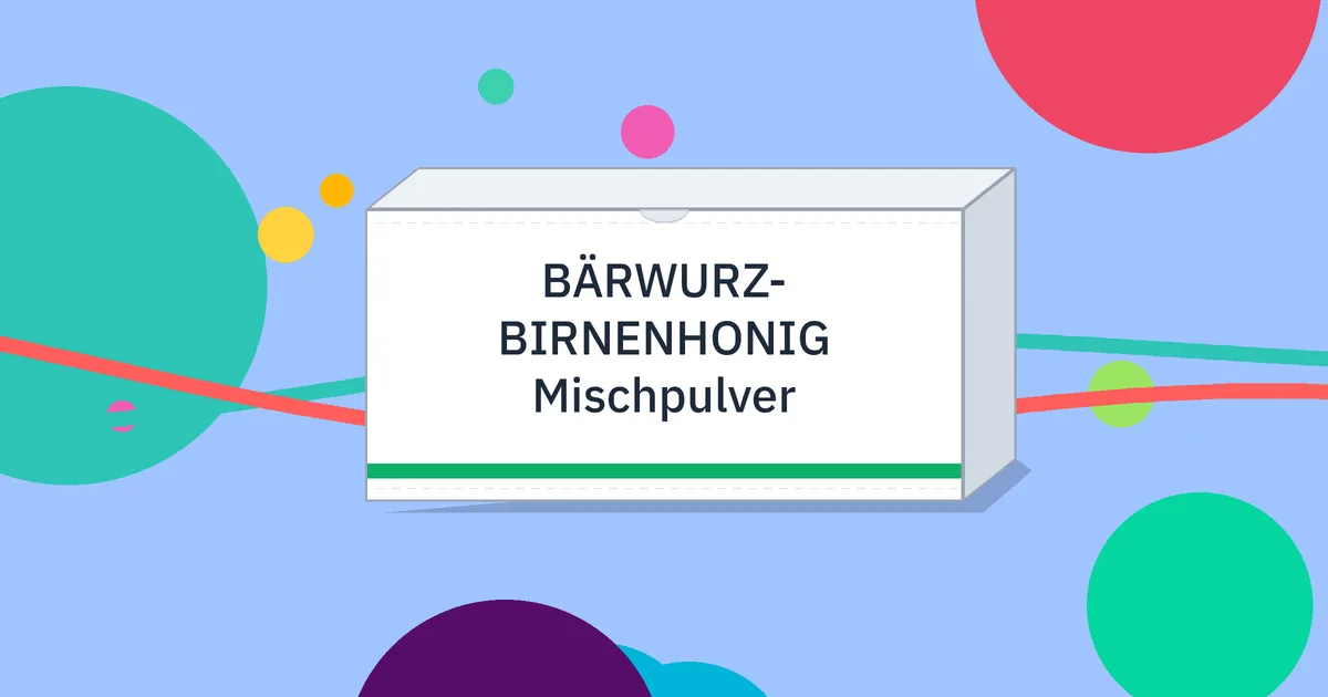 Symbolbild: Packung mit der Aufschrift BÄRWURZ-BIRNENHONIG Mischpulver (PZN 07791625) – Verfügbarkeit und Bezug in Apotheken in Frankfurt am Main
