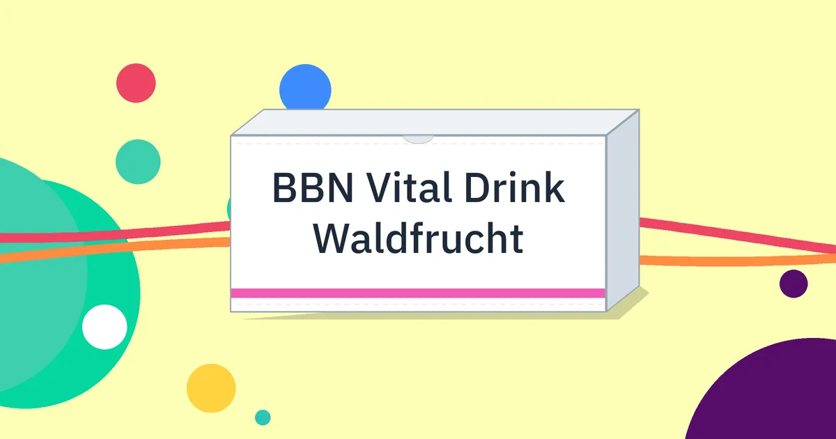Symbolbild: Packung mit der Aufschrift BBN Vital Drink Waldfrucht (PZN 19139976) – Verfügbarkeit und Bezug in Apotheken in Frankfurt am Main