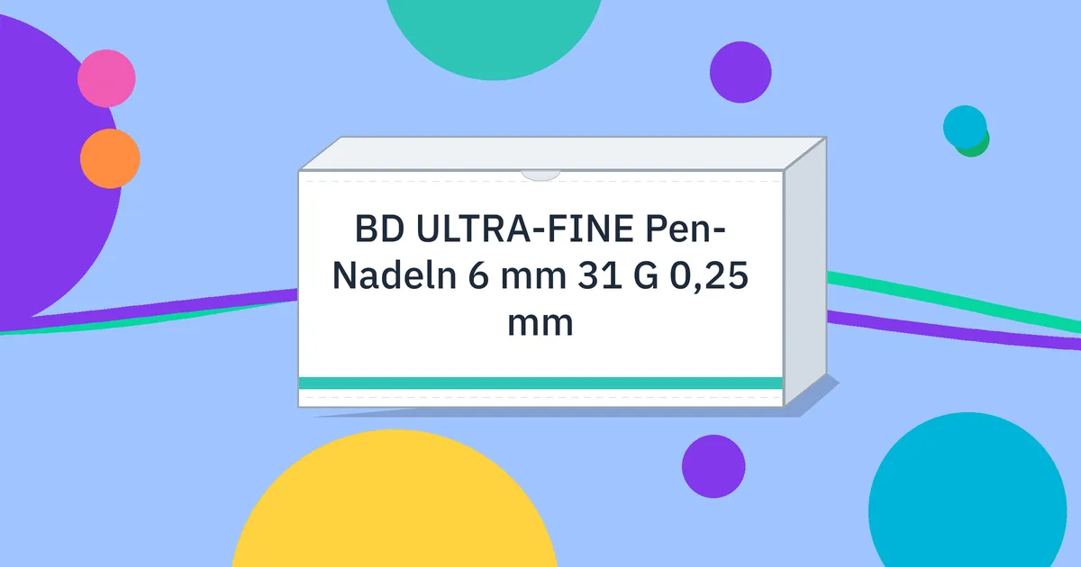 Symbolbild: Packung mit der Aufschrift BD ULTRA-FINE Pen-Nadeln 6 mm 31 G 0,25 mm (PZN 17819112) – Verfügbarkeit und Bezug in Apotheken in Frankfurt am Main