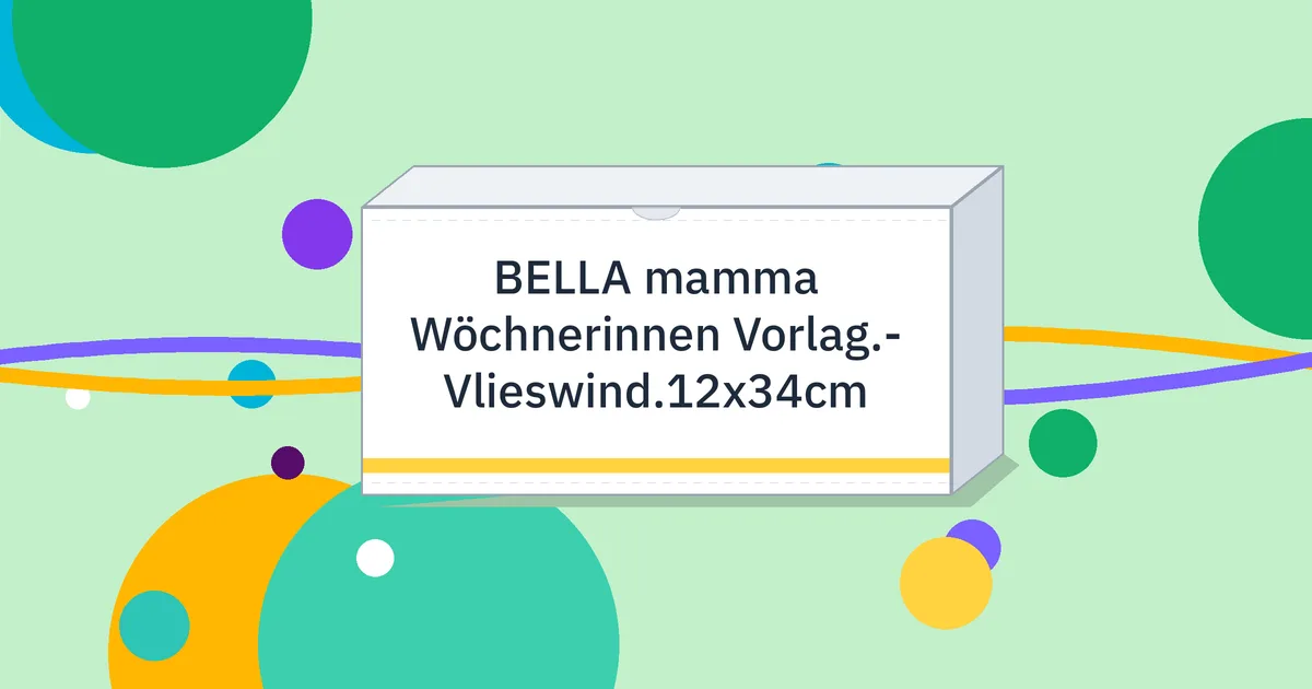 Symbolbild: Packung mit der Aufschrift BELLA mamma Wöchnerinnen Vorlag.-Vlieswind.12x34cm (PZN 17368218) – Verfügbarkeit und Bezug in Apotheken in Frankfurt am Main