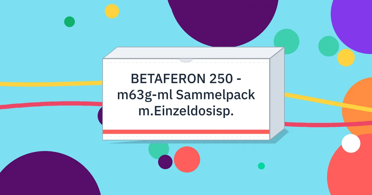 Symbolbild: Packung mit der Aufschrift BETAFERON 250 -m63g-ml Sammelpack m.Einzeldosisp. (PZN 05499286) – Verfügbarkeit und Bezug in Apotheken in Frankfurt am Main