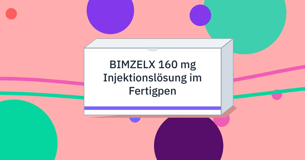 Symbolbild: Packung mit der Aufschrift BIMZELX 160 mg Injektionslösung im Fertigpen (PZN 19400794) – Verfügbarkeit und Bezug in Apotheken in Frankfurt am Main