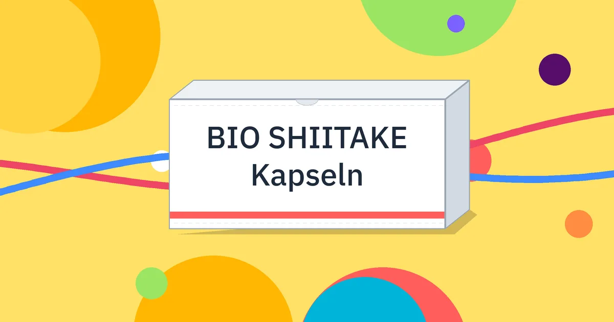 Symbolbild: Packung mit der Aufschrift BIO SHIITAKE Kapseln (PZN 11552085) – Verfügbarkeit und Bezug in Apotheken in Frankfurt am Main