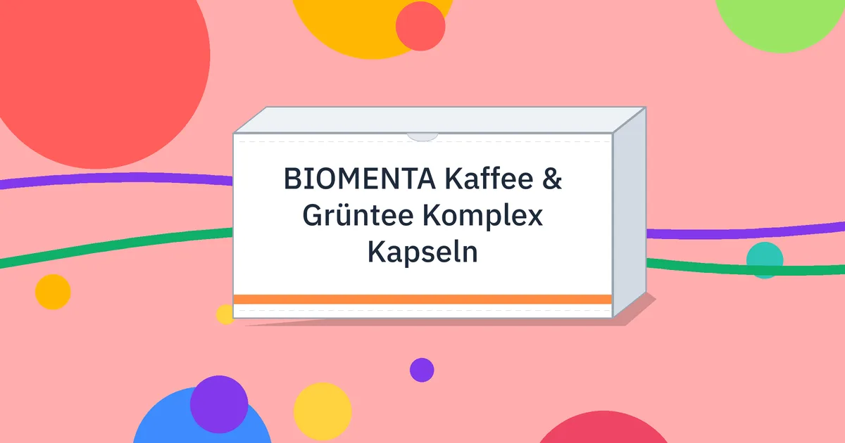Symbolbild: Packung mit der Aufschrift BIOMENTA Kaffee & Grüntee Komplex Kapseln (PZN 16895909) – Verfügbarkeit und Bezug in Apotheken in Frankfurt am Main