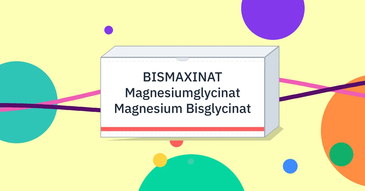 Symbolbild: Packung mit der Aufschrift BISMAXINAT Magnesiumglycinat Magnesium Bisglycinat (PZN 19980047) – Verfügbarkeit und Bezug in Apotheken in Frankfurt am Main