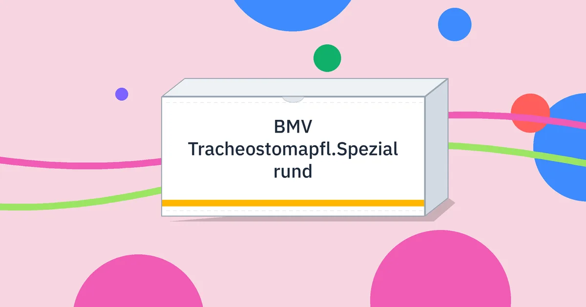 Symbolbild: Packung mit der Aufschrift BMV Tracheostomapfl.Spezial rund (PZN 10182628) – Verfügbarkeit und Bezug in Apotheken in Frankfurt am Main