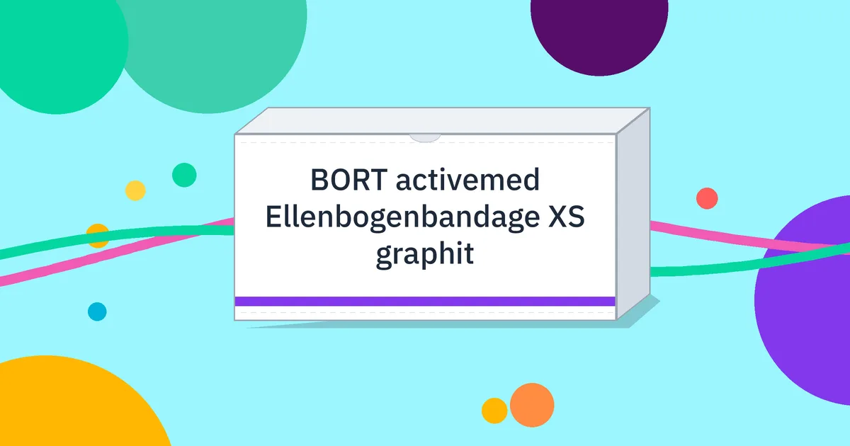 Symbolbild: Packung mit der Aufschrift BORT activemed Ellenbogenbandage XS graphit (PZN 17582093) – Verfügbarkeit und Bezug in Apotheken in Frankfurt am Main