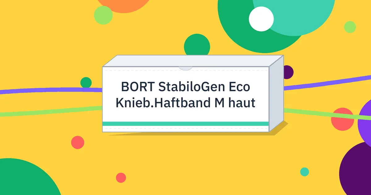Symbolbild: Packung mit der Aufschrift BORT StabiloGen Eco Knieb.Haftband M haut (PZN 13424351) – Verfügbarkeit und Bezug in Apotheken in Frankfurt am Main