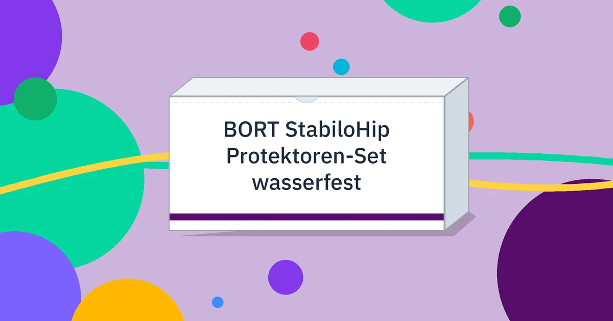 Symbolbild: Packung mit der Aufschrift BORT StabiloHip Protektoren-Set wasserfest (PZN 10212795) – Verfügbarkeit und Bezug in Apotheken in Frankfurt am Main