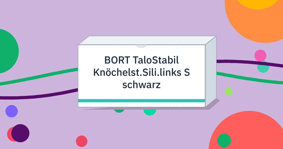Symbolbild: Packung mit der Aufschrift BORT TaloStabil Knöchelst.Sili.links S schwarz (PZN 05539318) – Verfügbarkeit und Bezug in Apotheken in Frankfurt am Main