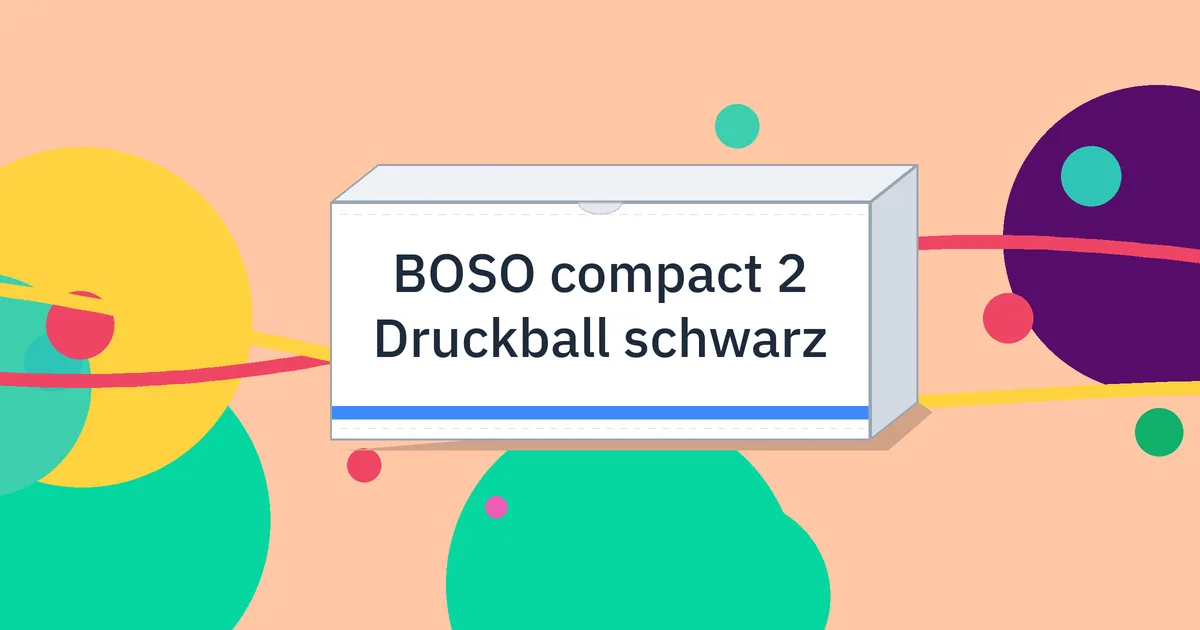 Symbolbild: Packung mit der Aufschrift BOSO compact 2 Druckball schwarz (PZN 08531234) – Verfügbarkeit und Bezug in Apotheken in Frankfurt am Main