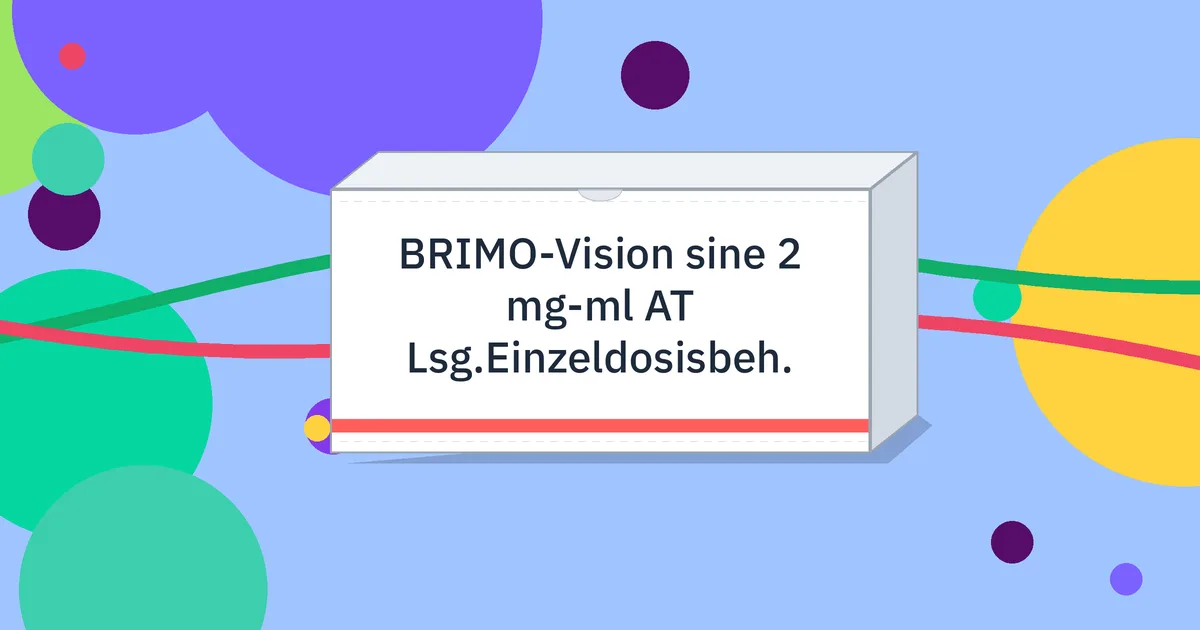 Symbolbild: Packung mit der Aufschrift BRIMO-Vision sine 2 mg-ml AT Lsg.Einzeldosisbeh. (PZN 11377446) – Verfügbarkeit und Bezug in Apotheken in Frankfurt am Main